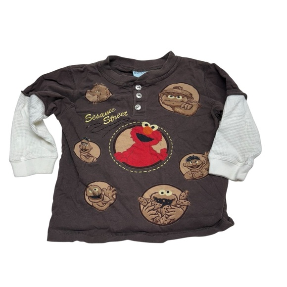 Sesame Street | Shirts & Tops | Sesame Street Elmo Friends Y2k Thermal ...